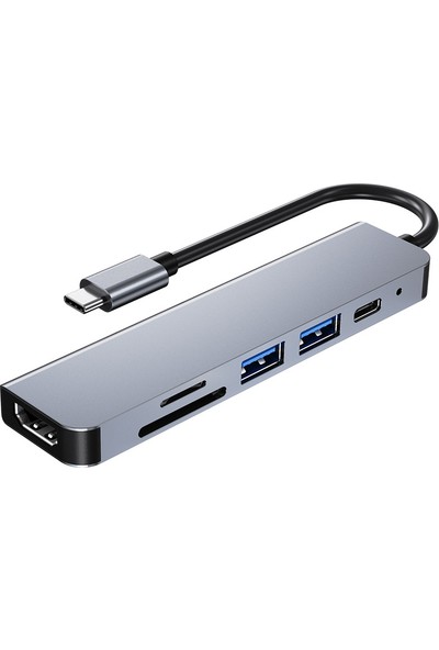 Çok Işlevli Yerleştirme Istasyonu 4K Hd USB Dizüstü Bilgisayar 6'sı 1 Arada