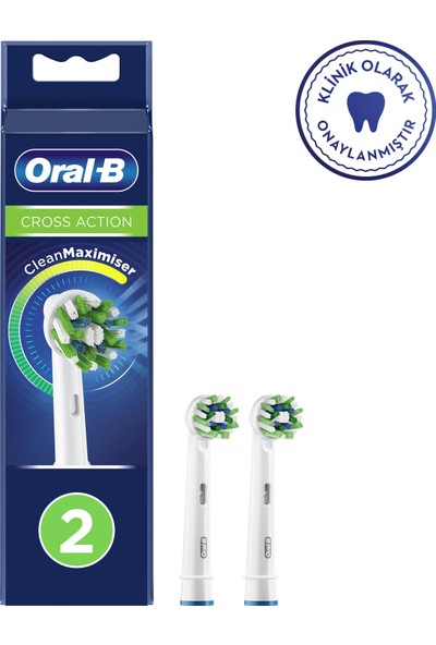 Oral-B Şarjlı Diş Fırçası Yedek Başlığı Cross Action 2'li Oral-B Şarjlı Diş Fırçası Yedek Başlığı Cross Action 2'li