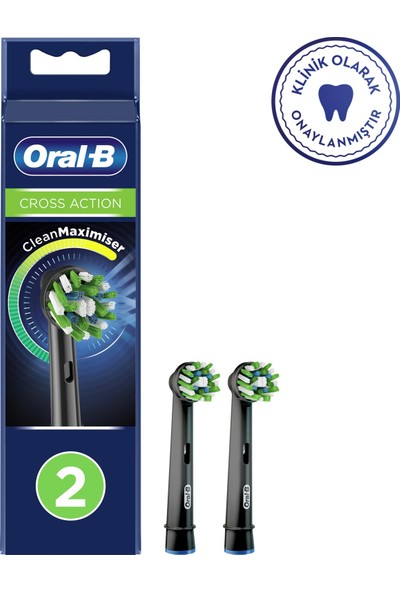 Oral-B Oral-B  Şarjlı Diş Fırçası Yedek Başlığı Siyah Cross Action 2'li Oral-B Oral-B  Şarjlı Diş Fırçası Yedek Başlığı Siyah Cross Action 2'li