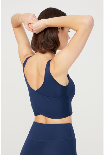 Los Ojos Lacivert Hafif Destekli Sırt Detaylı Kaplı Crop Top Spor Büstiyer Los Ojos Lacivert Hafif Destekli Sırt Detaylı Kaplı Crop Top Spor Büstiyer
