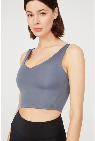 Los Ojos Antrasit V Yaka Hafif Destekli Kaplı Spor Sütyeni Vneck Los Ojos Antrasit V Yaka Hafif Destekli Kaplı Spor Sütyeni Vneck