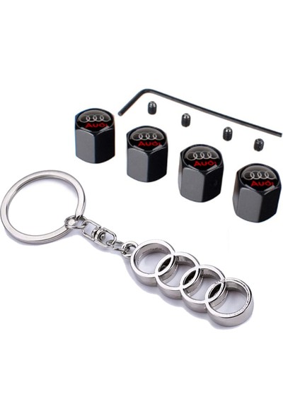 Gardenauto Audi Alyanlı Sibop Kapağı ve Krom Anahtarlık