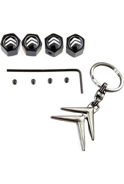 Gardenauto Citroen Alyanlı Sibop Kapağı ve Krom Anahtarlık Gardenauto Citroen Alyanlı Sibop Kapağı ve Krom Anahtarlık