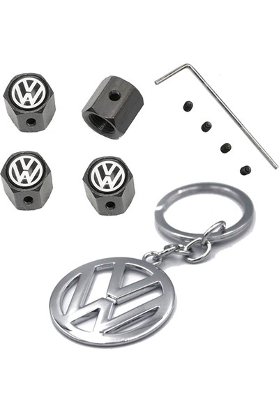 Gardenauto Volkswagen Alyanlı Sibop Kapağı ve Krom Anahtarlık Gardenauto Volkswagen Alyanlı Sibop Kapağı ve Krom Anahtarlık