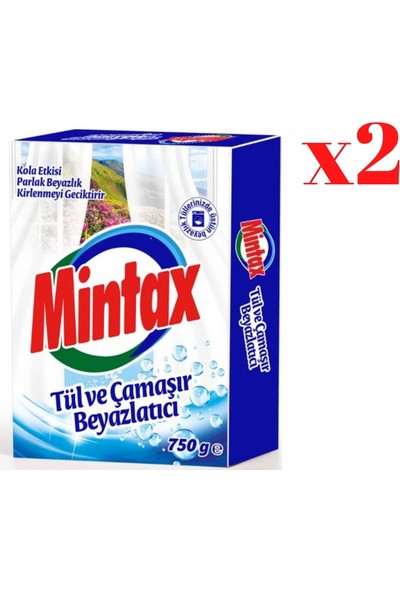 Mintax Tül ve Çamaşır Beyazlatıcı 2X750 Gram Mintax Tül ve Çamaşır Beyazlatıcı 2X750 Gram