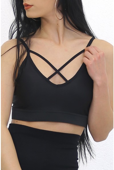 Aygi Askılı Spor Bustiyer Siyah