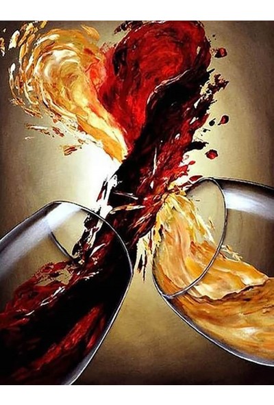 Womb Hobby Kadehler Sayılarla Boyama Seti 40 x 50 cm (Tuvale Gerili)