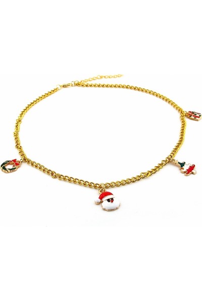 Solfera Noel Baba Yeni Yıl Çam Yılbaşı Hediye Paketi Kadın Kolye Q0457