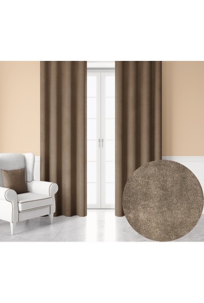Demor Home Kadife Dokulu Ekstrafor Büzgülü Latte Rengi Yüksek Kalite Fon Perde Tek Kanat Demor Home Kadife Dokulu Ekstrafor Büzgülü Latte Rengi Yüksek Kalite Fon Perde Tek Kanat