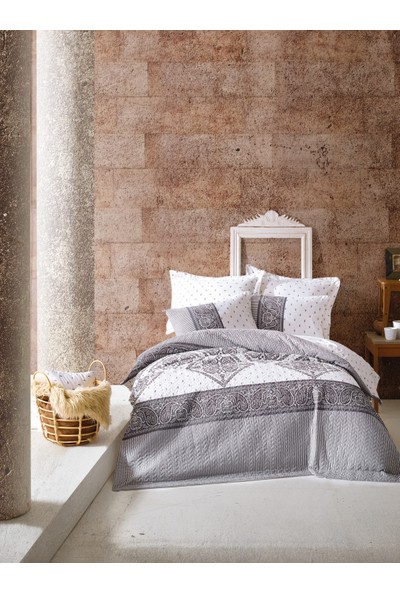 Cotton Box Çift Kişilik Dört Mevsim Complete Set Alope Gri