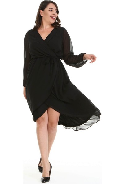 Myline Astarlı Şifon Anvelop Elbise Myline Astarlı Şifon Anvelop Elbise