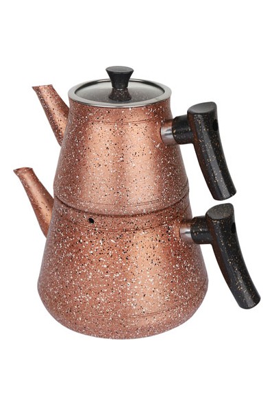 Şan Piramit Granit Çaydanlık Takımı Bakır