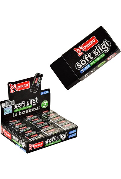 Mikro 2B-30S Soft Siyah Silgi 30 Lu Mikro 2B-30S Soft Siyah Silgi 30 Lu