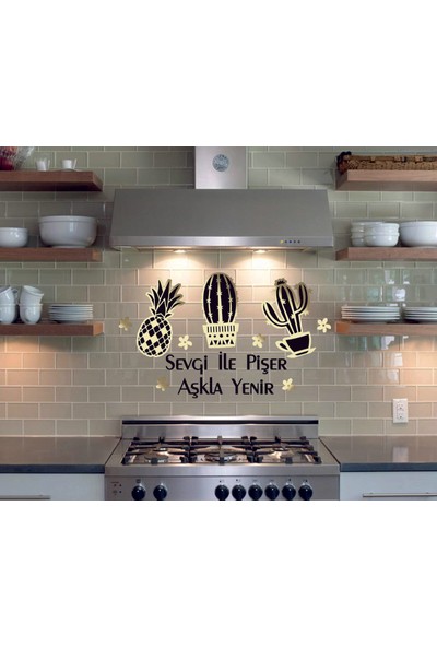 Korsan Gemi Gold Pleksi Kaktüs Ananas Mutfak Süsü Korsan Gemi Gold Pleksi Kaktüs Ananas Mutfak Süsü