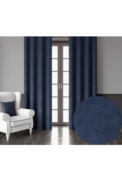 Demor Home Kadife Dokulu Ekstrafor Büzgülü Lacivert Yüksek Kalite Fon Perde Tek Kanat Demor Home Kadife Dokulu Ekstrafor Büzgülü Lacivert Yüksek Kalite Fon Perde Tek Kanat