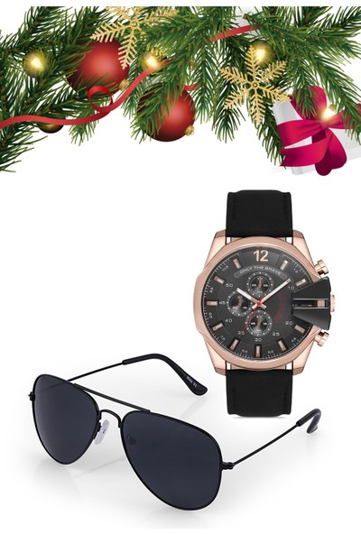 Twelve Erkek Kol Saati ve Güneş Gözlüğü Yılbaşı Özel Seti