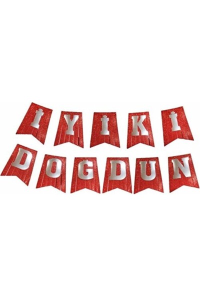 Dipak Kırmızı Renk Gümüş Yazılı Simli Püsküllü Iyiki Doğdun Yazılı Banner Dipak Kırmızı Renk Gümüş Yazılı Simli Püsküllü Iyiki Doğdun Yazılı Banner