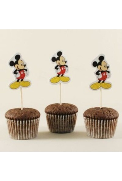 Dipak Mickey Mouse Temalı Pasta Üstü Kürdan 20 Adet