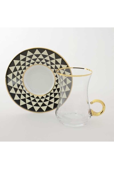 Decorium Asaf 12 Parça Kulplu Çay Seti Decorium Asaf 12 Parça Kulplu Çay Seti