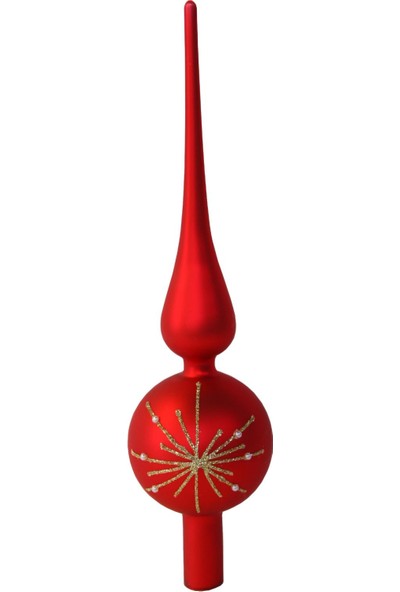 Edelman Yılbaşı Ağacı Tepe Süsü Kar Figürü Kırmızı 31 cm