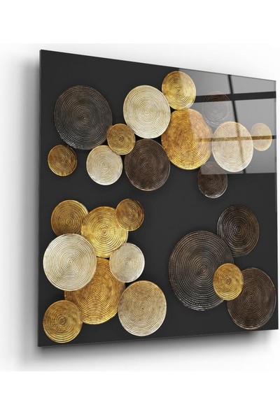 Pi Dekorasyon Altın Cam Tablo