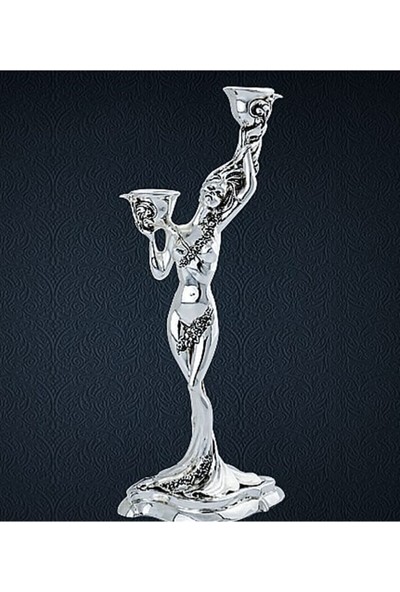 Yellowbox 925 Ayar Orijinal Gümüş Kadın Figür Şamdan