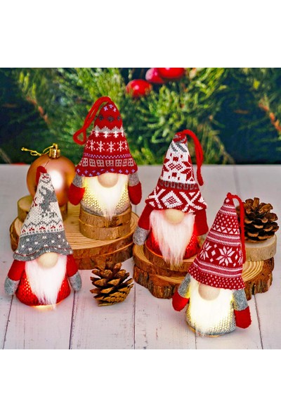 Gloween Yılbaşı Cücesi 4'lü Ağaç Süsü Seti (Yurt Dışından)