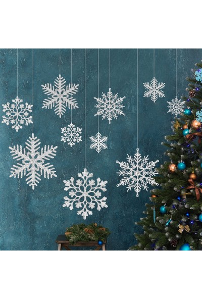 Fovths Kar Tanesi Şeklinde 48 Parça Yılbaşı Ağacı Süs Seti (Yurt Dışından)