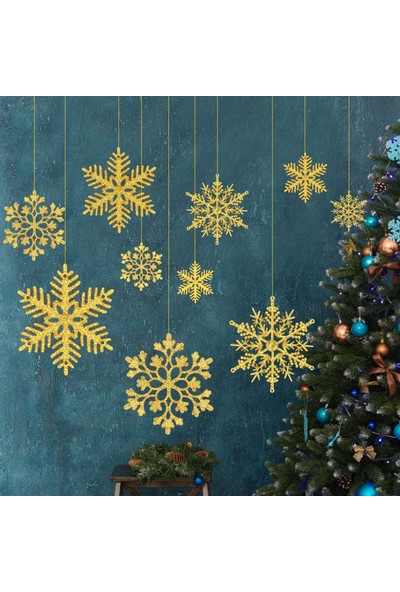 Fovths Kar Tanesi Şeklinde 48 Parça Yılbaşı Ağacı Süs Seti (Yurt Dışından)