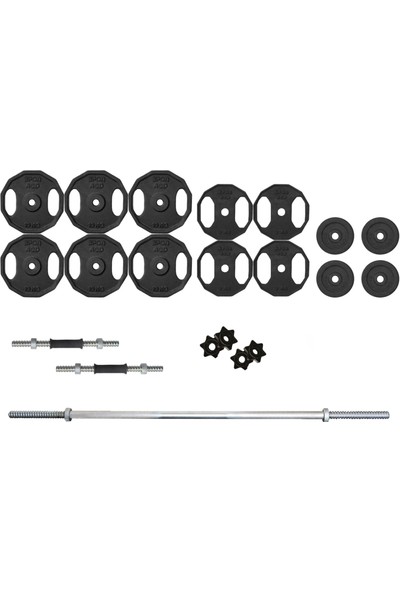 ACD Spor 100 kg Döküm 180 cm Vidalı Ağırlık Halter Dambıl Set ACD Spor 100 kg Döküm 180 cm Vidalı Ağırlık Halter Dambıl Set