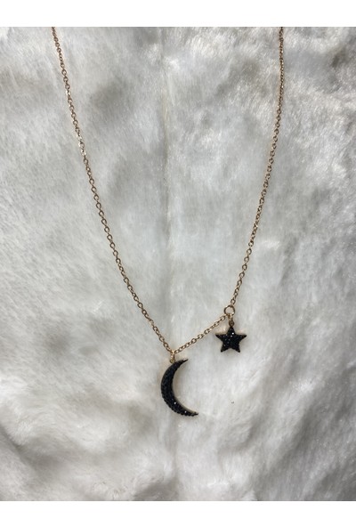 Royal Steel Rose Gold Ayyıldız Figürlü Kadın Çelik Kolye