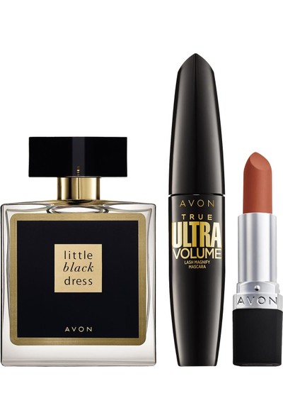 Avon Little Black Dress Kadın Parfüm Siyah Maskara ve Mat Ruj Paketi Avon Little Black Dress Kadın Parfüm Siyah Maskara ve Mat Ruj Paketi
