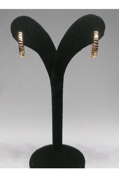 to Cosmos Rose Örgülü Küçük Halka Kadın Küpe