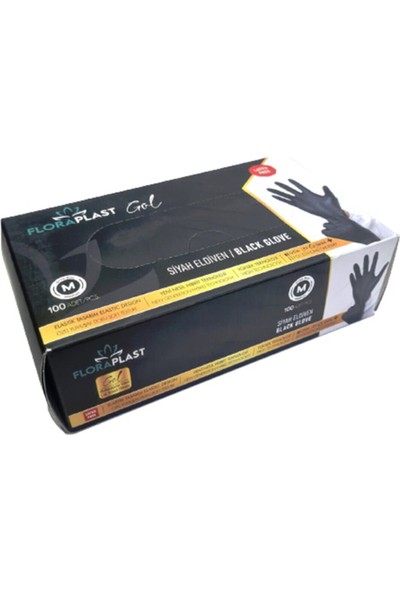Floraplast Pudrasız Elastik Hibrit Yeni Nesil Siyah Eldiven 100 Adet Floraplast Pudrasız Elastik Hibrit Yeni Nesil Siyah Eldiven 100 Adet