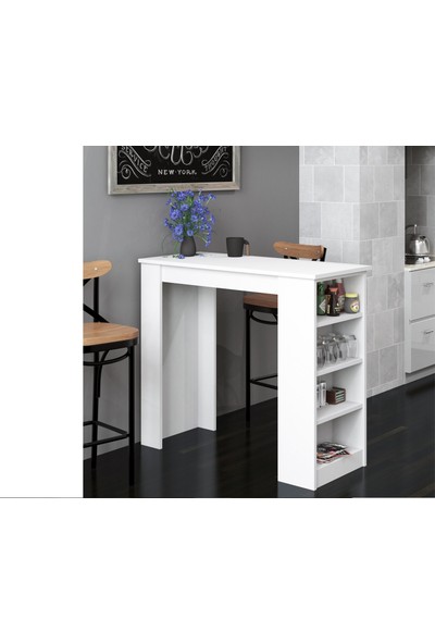 Bicabin Tekila Raflı Yemek Masası Bar Masası Mutfak Masası Bicabin Tekila Raflı Yemek Masası Bar Masası Mutfak Masası