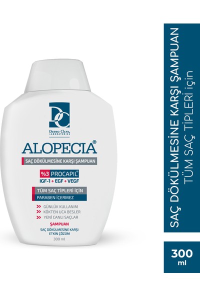 Alopecia Procapil ve IGF İçerikli Saç Dökülmesine Karşı Şampuan 300 ML