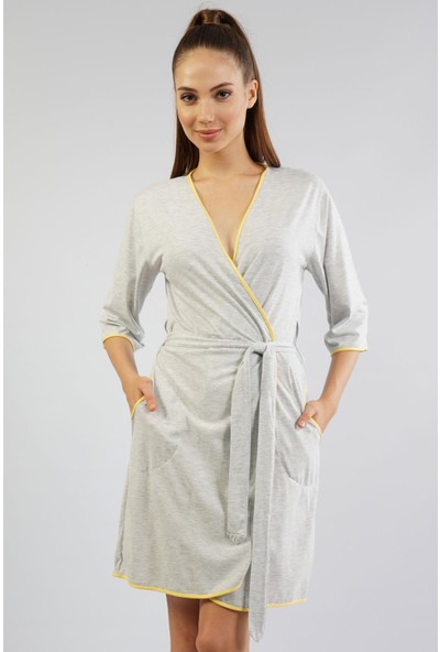 Vienetta Kadın P.suprem 3/4 Kol Normal Beden Sarı Sabahlık