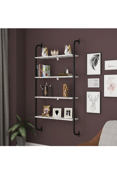Sensa Metal Kitaplık 4 Raflı Duvar Kitaplığı