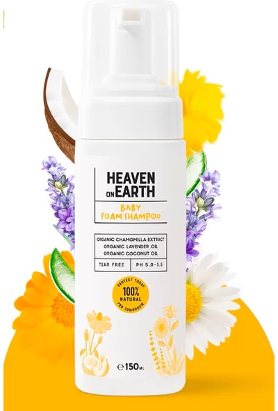 Heaven on Earth HonE VEGAN %100 DOĞAL VE ORGANİK içerikli Konak Önlemeye Yardımcı Bebek Köpük Şampuanı/ Heaven on Earth HonE VEGAN 100% NATURAL Baby Foam Shampoo- 150mL Heaven on Earth HonE VEGAN %100 DOĞAL VE ORGANİK içerikli Konak Önlemeye Yardımcı Bebek Köpük Şampuanı/ Heaven on Earth HonE VEGAN 100% NATURAL Baby Foam Shampoo- 150mL