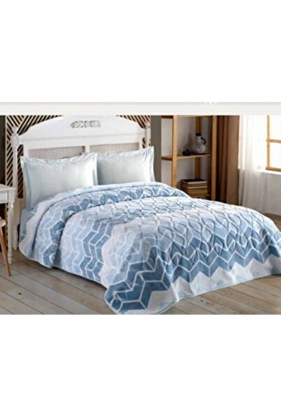 Kristal Çift Kişilik Battaniye - Ahlem Mavi