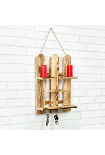 MHK Collection Ahşap Çit Bohem Anahtarlık Raf 48 cm MHK Collection Ahşap Çit Bohem Anahtarlık Raf 48 cm