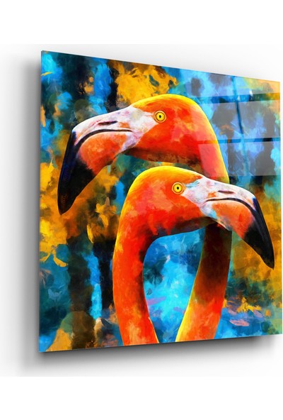 Pi Dekorasyon Flamingolar Cam Tablo