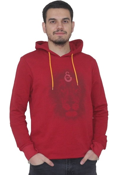 Galatasaray Lisanslı Kırmızı Kapüşonlu Sweat