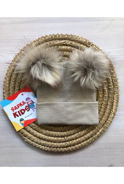 Baby Puff Çift Ponponlu Triko Bere Çiftponponlu Baby Puff Çift Ponponlu Triko Bere Çiftponponlu