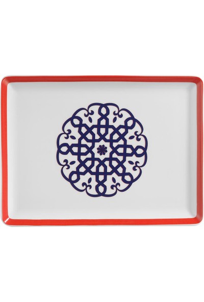 Kütahya Porselen Tavola 27 x 20 cm Düz Tabak 11004 Selçuklu Desen