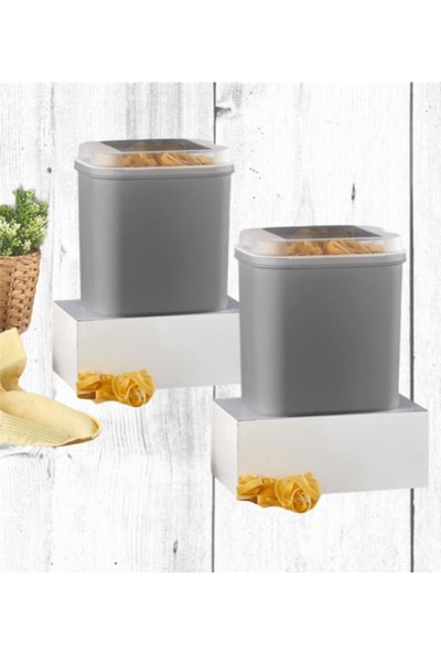 Zuzu Made 2'li Un ve Bakliyat Kabı 4,5 Litre Gri