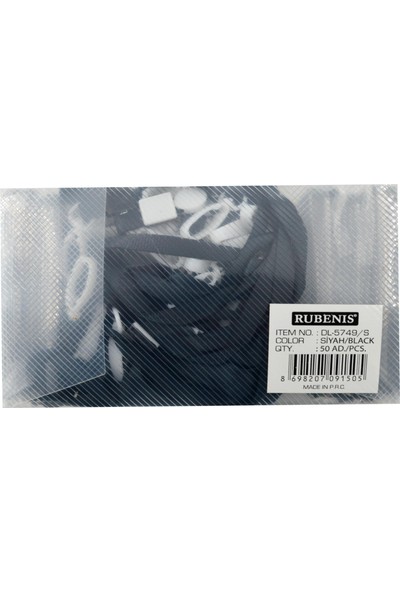 Rubenis DL-5749 İpli Yaka Kartı Siyah 50'li