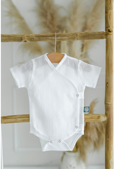 Beyz Beyzbaby Şile Bezi Bebek Beyaz Anvelop Çıtçıtlı Müslin Body