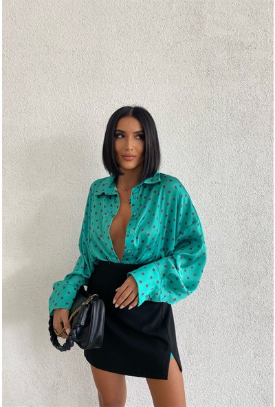 MyLove Puanlı Saten Gömlek