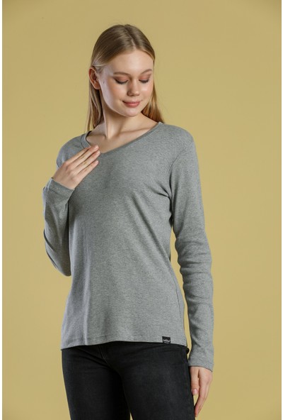 Bessa Uzun Kollu Bayan Sweatshirt Basic Regular Fit
